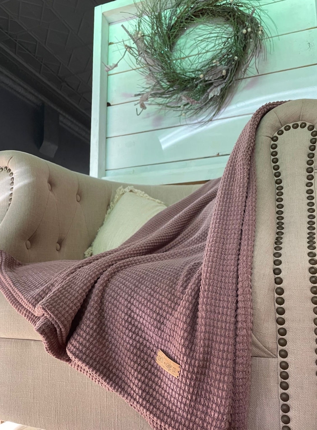 Adult Waffle Throw - Dusty Plum - Etsy