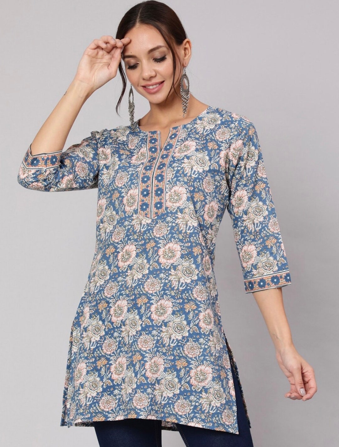 100% Pure Cotton Kurti for Women - Tunics for Women - Indian Ethnic ...