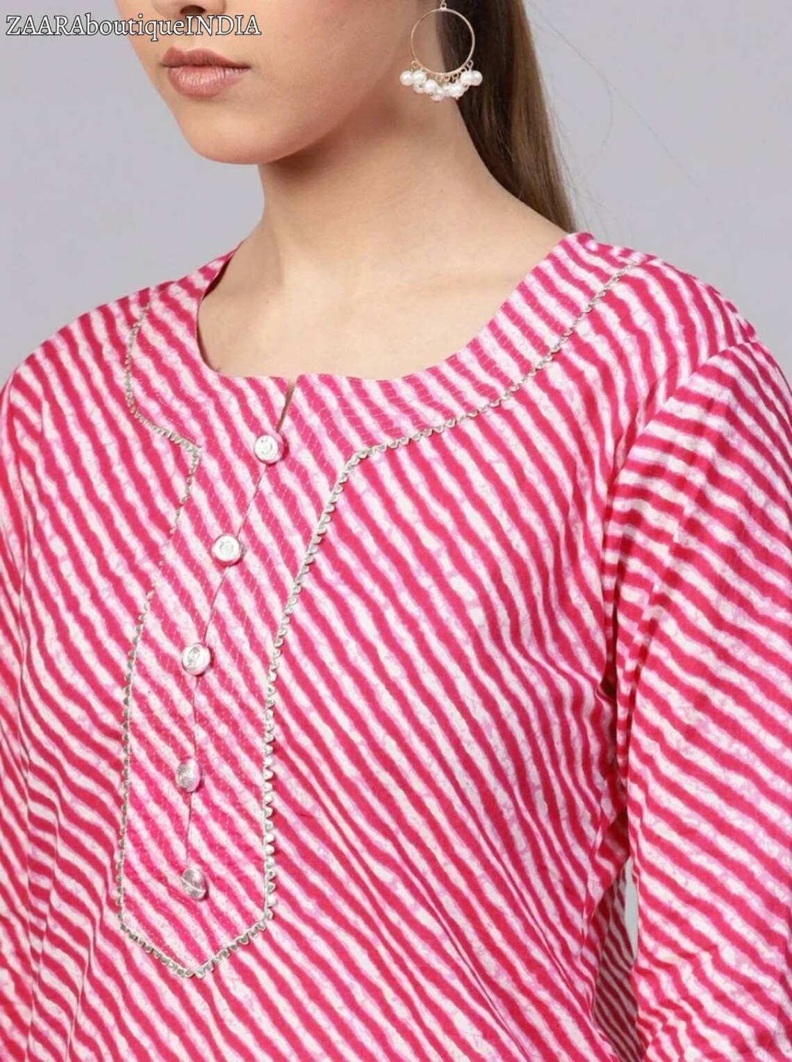 Kurta Sharara Set | Graduation Gift for Her | Pink & White Kurti Dress ...
