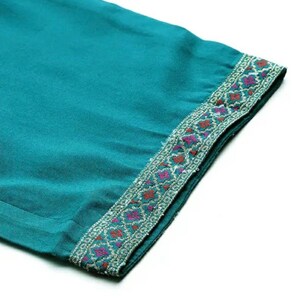 Indian Party Wear Dress for Women - Turquoise Blue Embroidered Silk ...