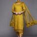 Indian Dress for Women - Mustard Yellow Thread Work Embroidered Kurta ...