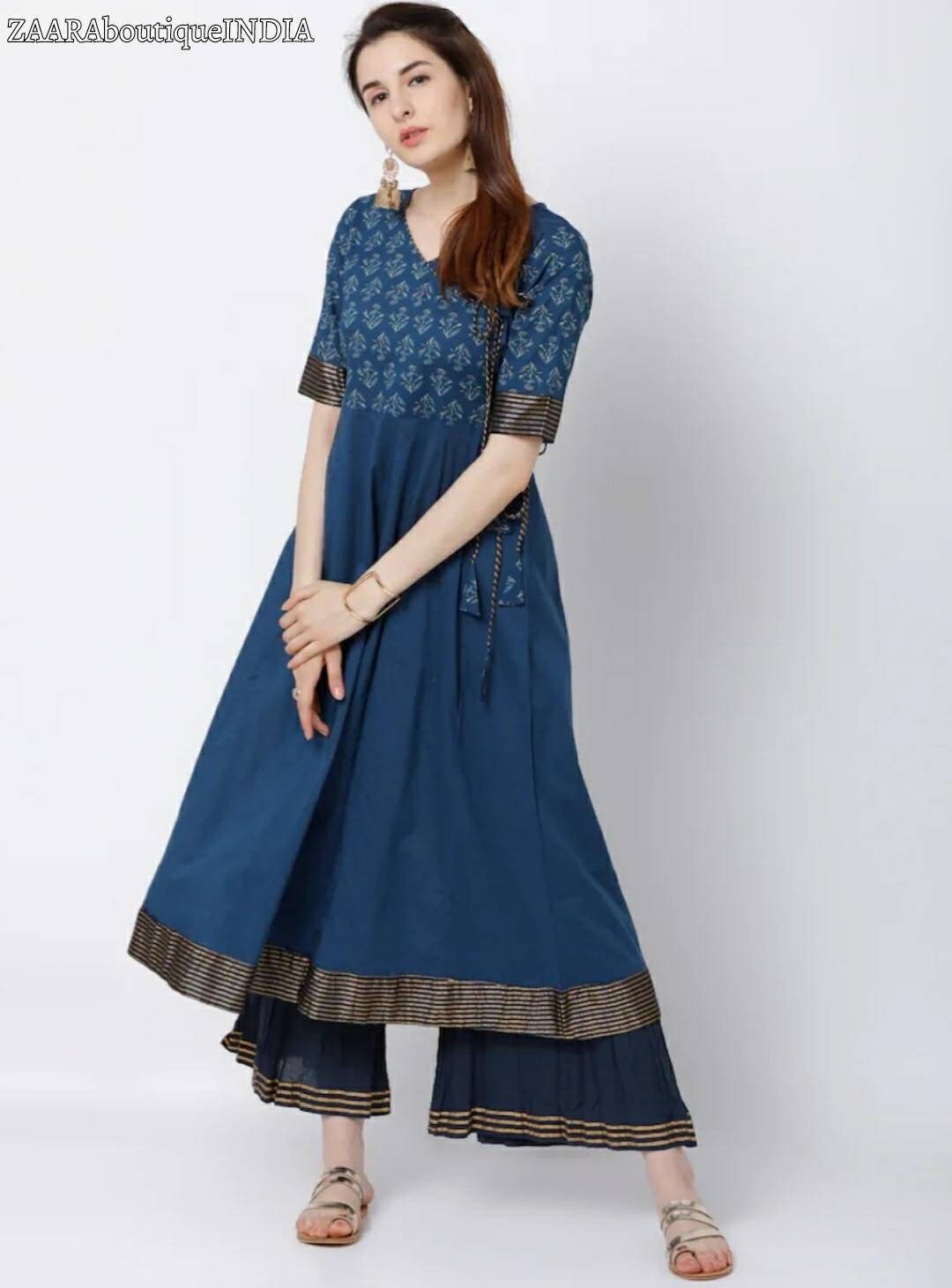 Anarkali Kurta | Graduation Gift for Her | Navy Blue Dress | Office ...