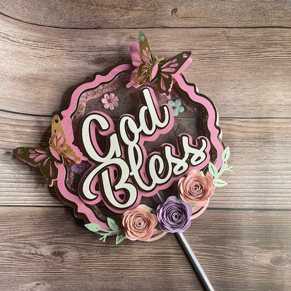 God Bless Cake Topper - Etsy