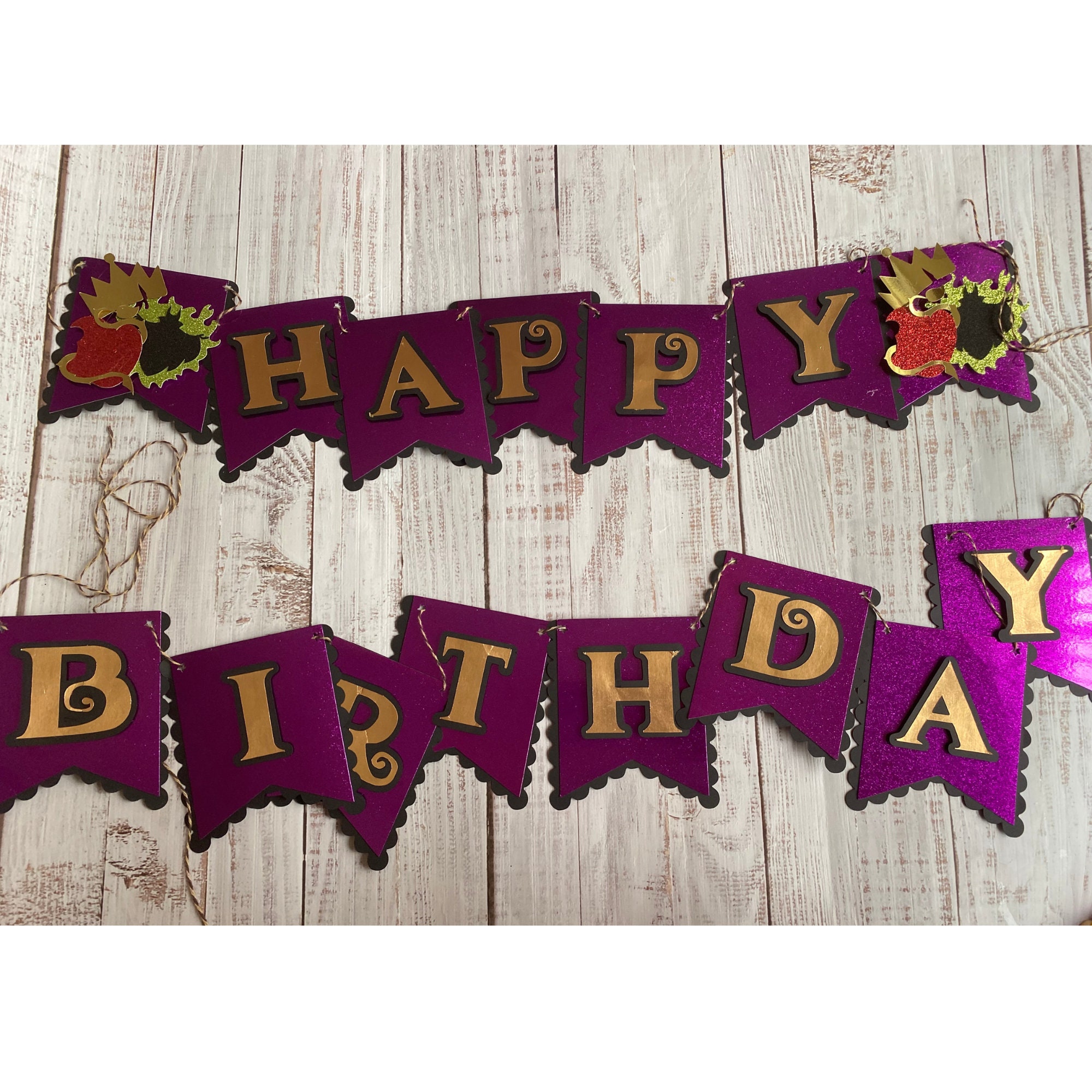 Descendants Happy Birthday Banner Descendants Party Decor - Etsy UK