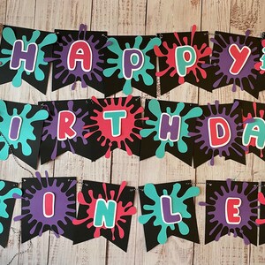 Slime Party Birthday Banner, Paint Party Banner, Painting Birthday ...