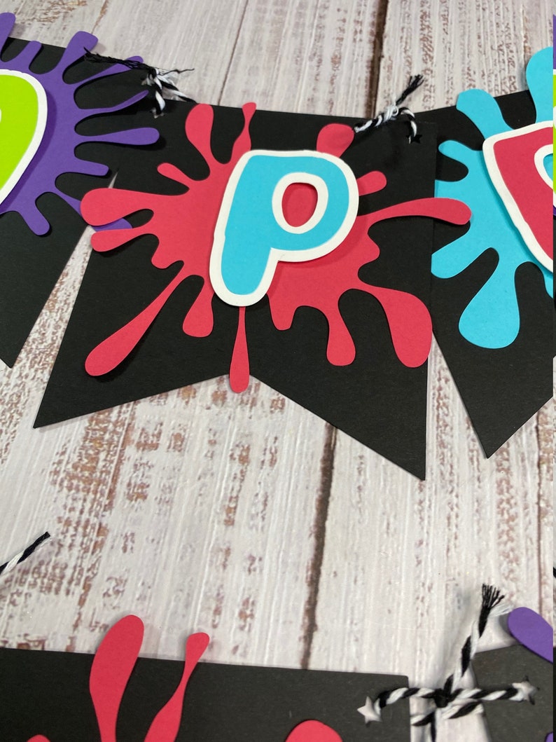 Slime Party Birthday Banner Paint Party Banner Painting | Etsy