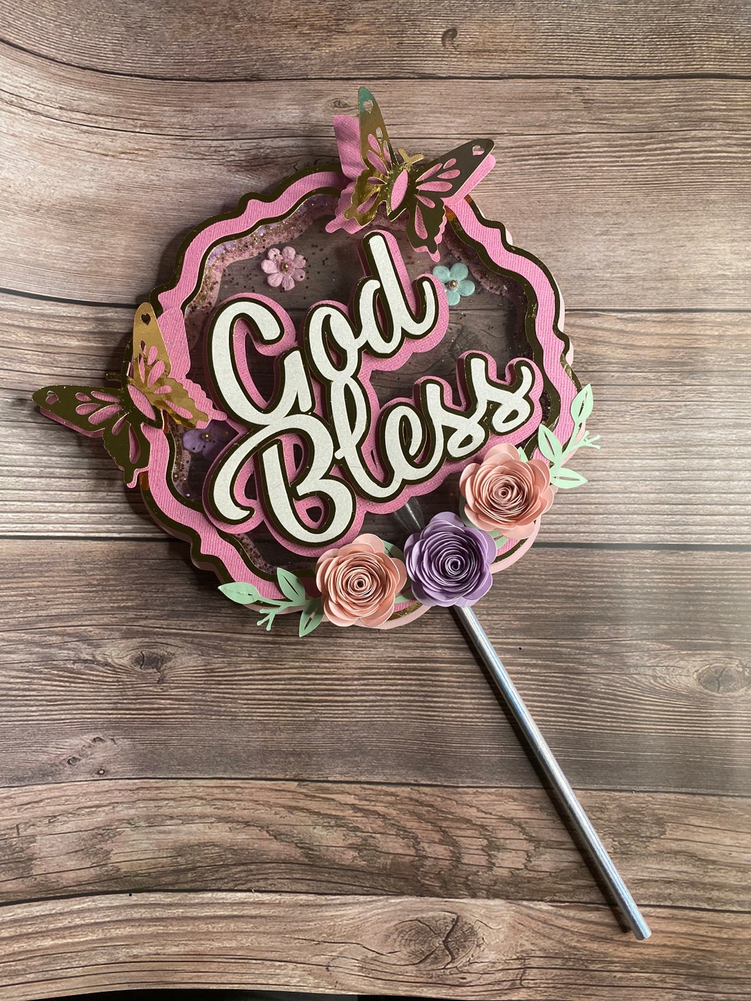 God Bless Cake Topper, Baptism Cake Topper, First Communion Cake Topper ...