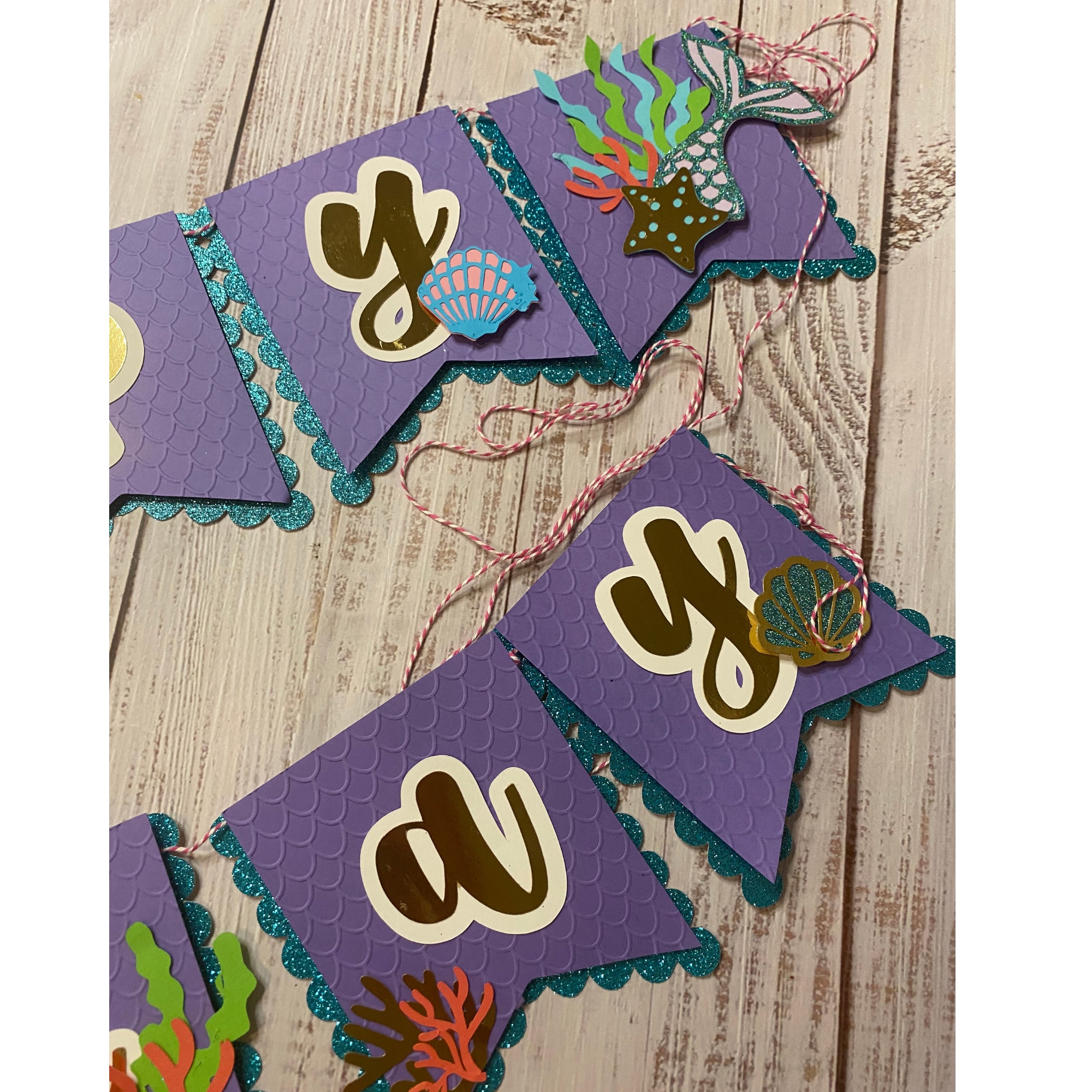 Custom Mermaid Banner, Mermaid Tail Garland, Mermaid Party Decor, Under ...