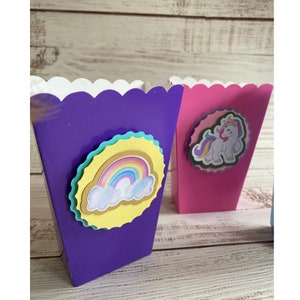 Unicorn Popcorn Boxes, Custom Popcorn Boxes, Treat Boxes, Unicorn Party ...