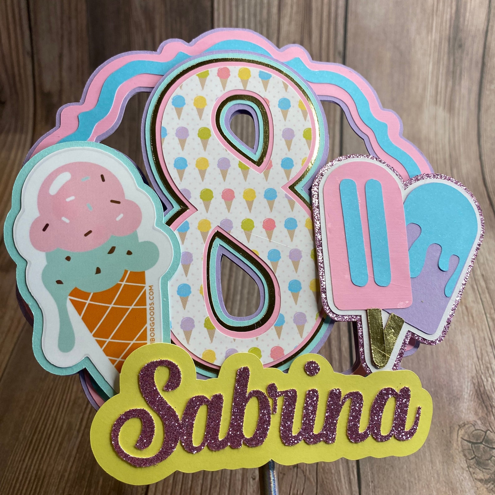 Ice Cream Cake Topper Ice Cream Birthday Cake Sweet | Etsy
