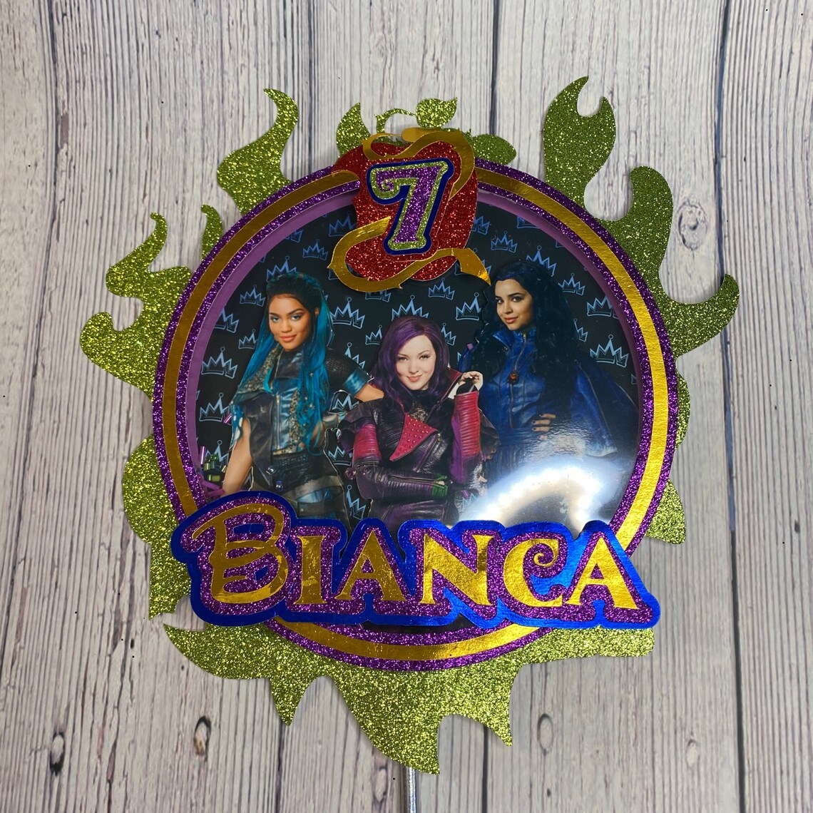 Descendants Cake Topper Shaker Cake Topper Descendants Party | Etsy