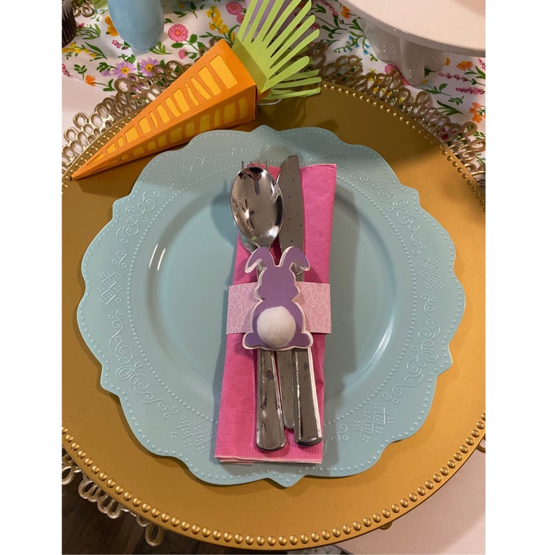 Easter Utensil Holder Easter Napkin Ring Silverware Wrap | Etsy
