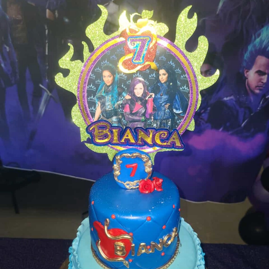 Descendants Cake Topper Shaker Cake Topper Descendants Party | Etsy