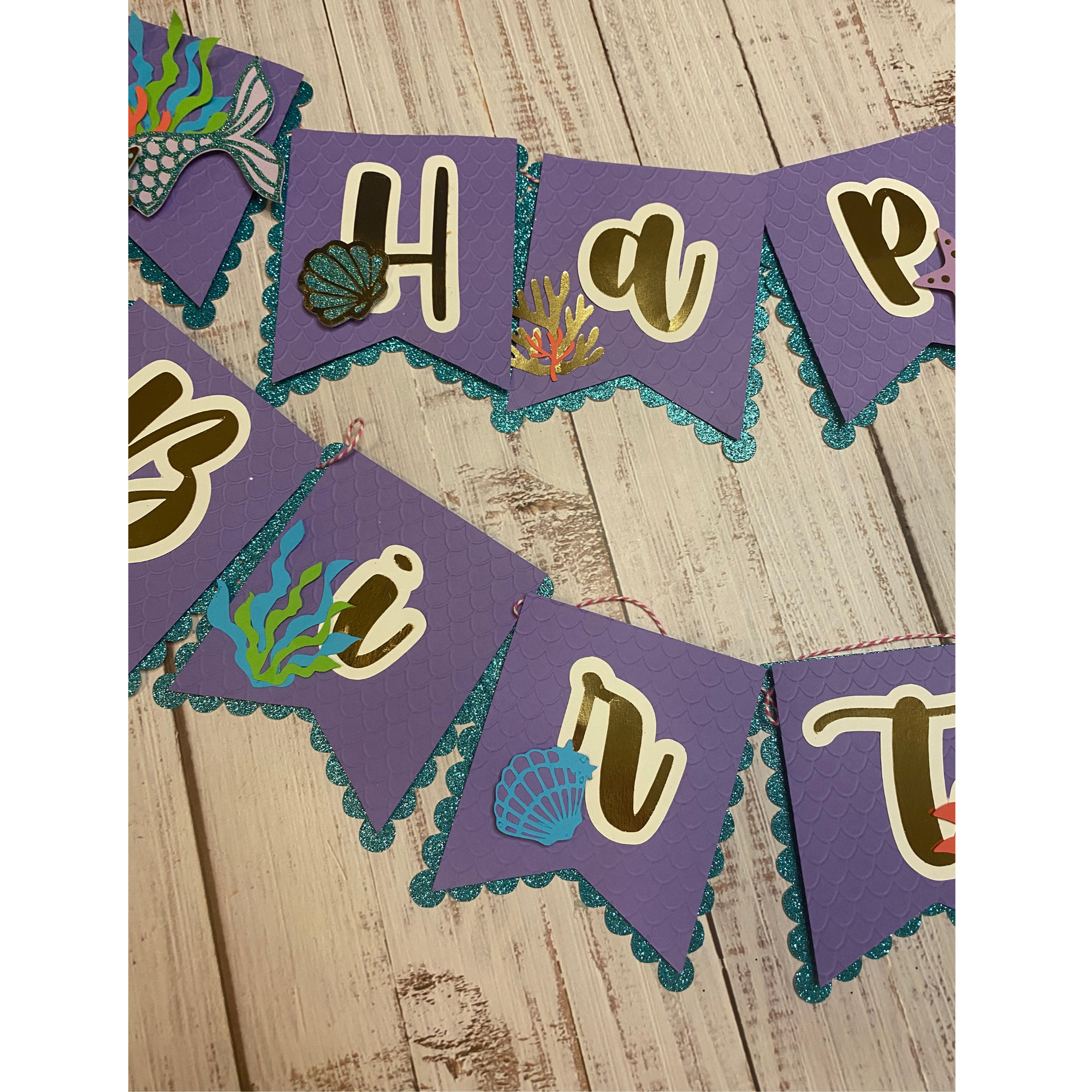 Custom Mermaid Banner, Mermaid Tail Garland, Mermaid Party Decor, Under ...
