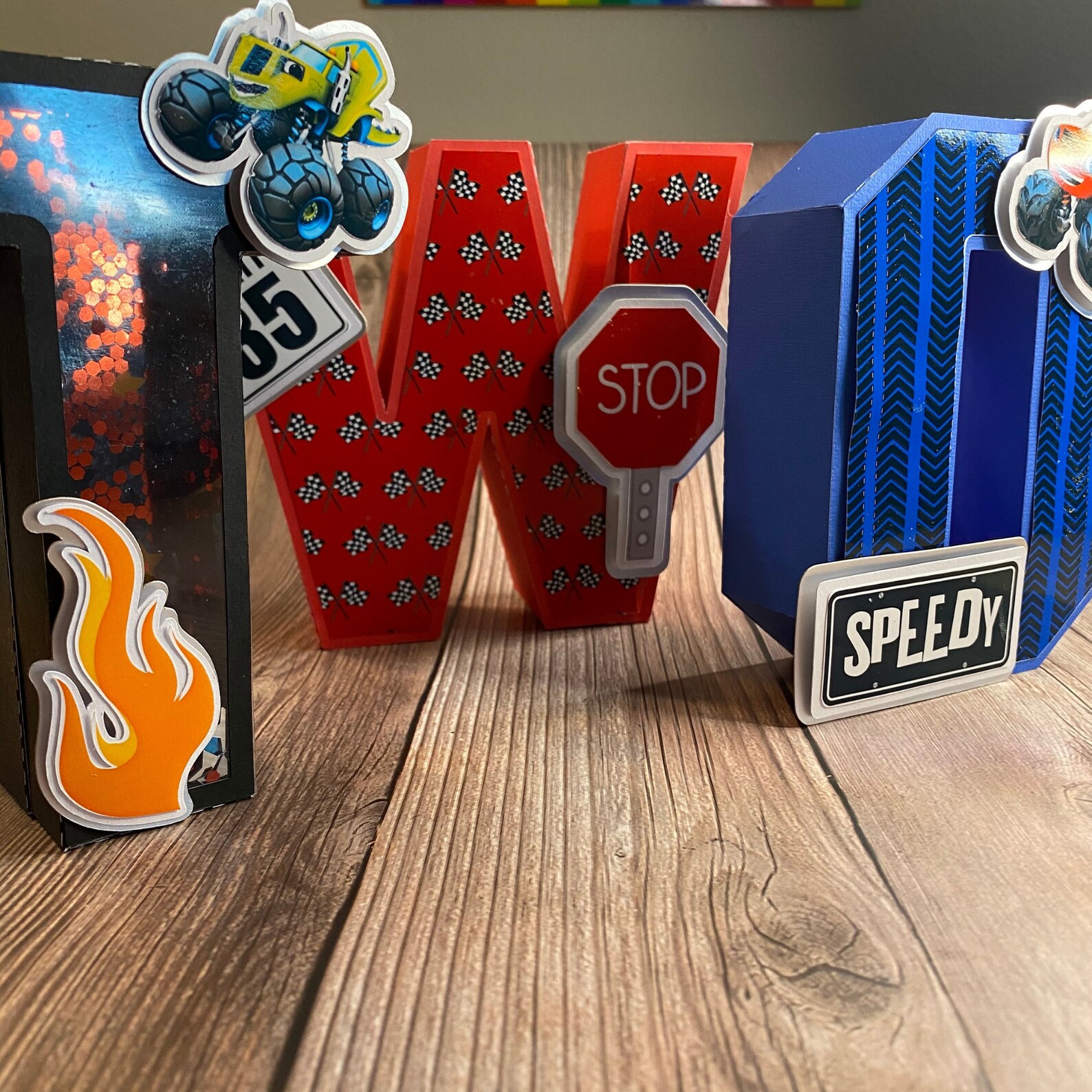 Blaze 3D Letters Custom 3D Letters Cars 3D Letters Kids | Etsy