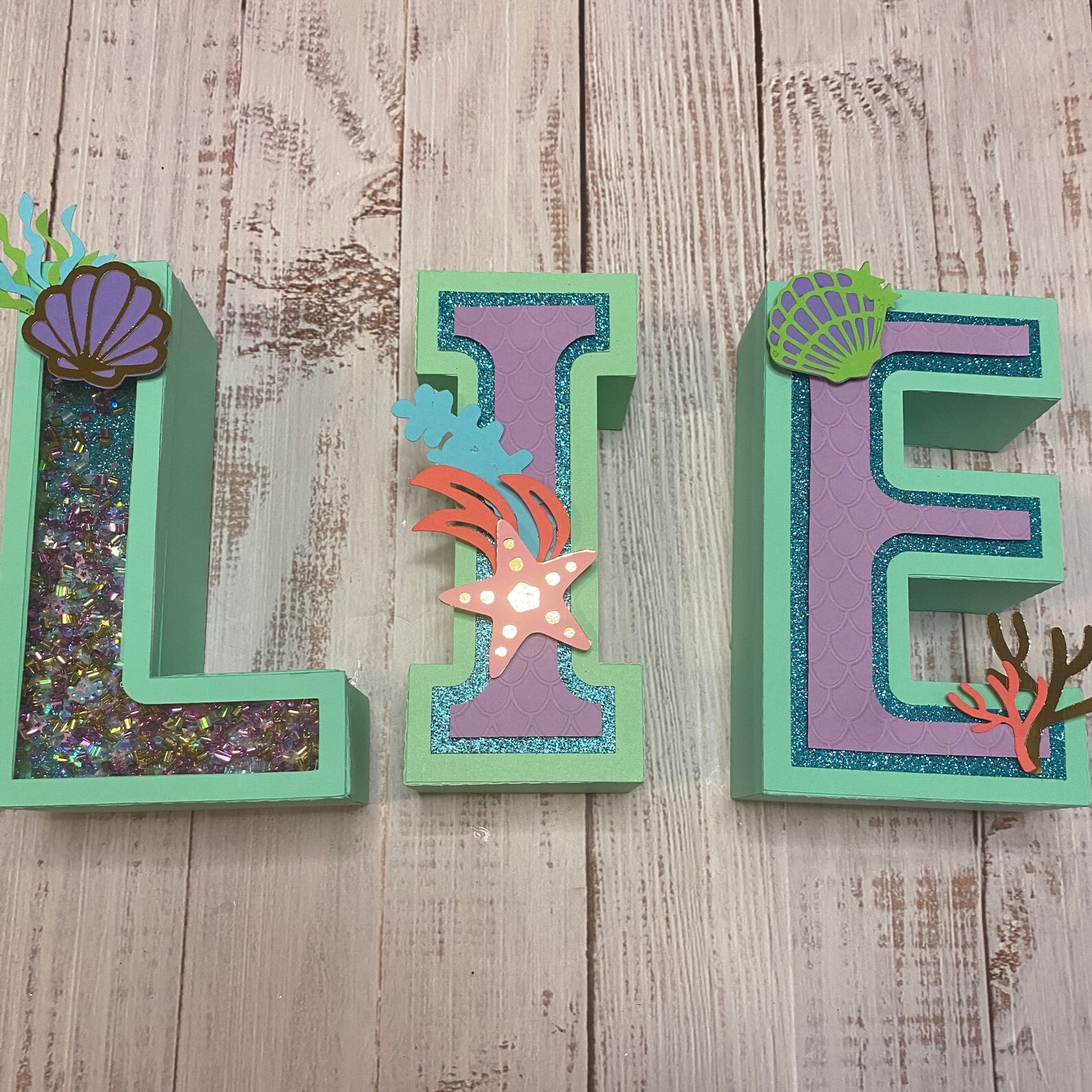 Mermaid 3d Letters Custom 3D Letter Mermaid Bedroom Decor - Etsy