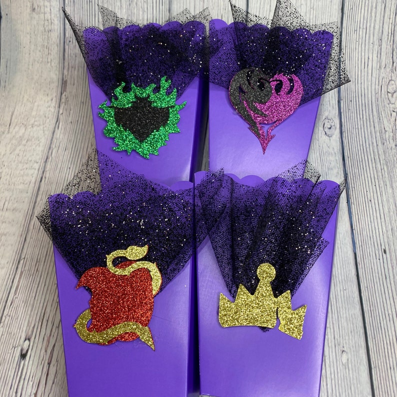 Descendants Popcorn Boxes Custom Popcorn Box Descendants - Etsy Canada