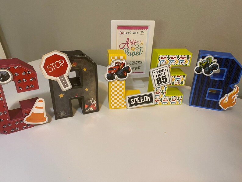 Blaze 3D Letters Custom 3D Letters Cars 3D Letters Kids - Etsy