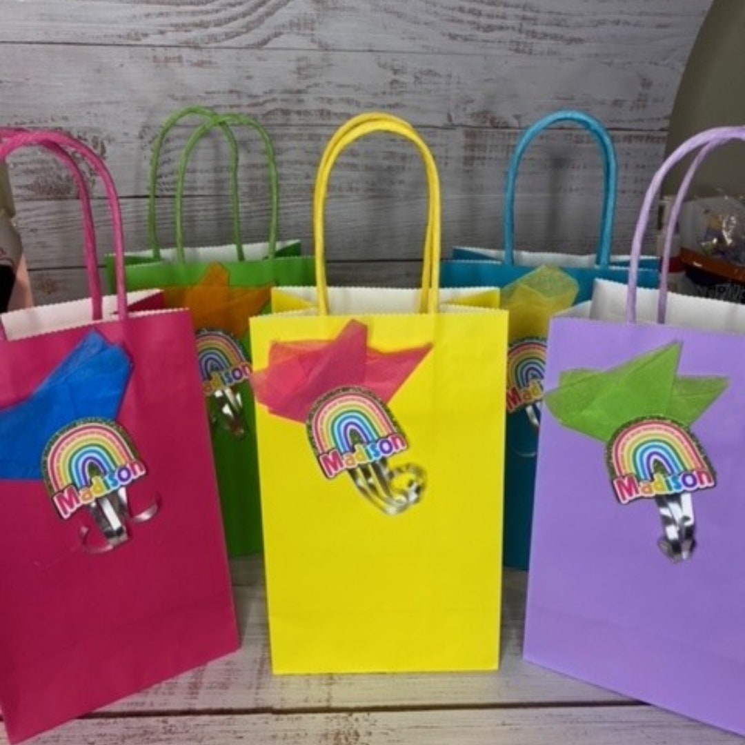 Custom Rainbow Goody Bags, Rainbow Favor Bags, Rainbow Gift Bags ...
