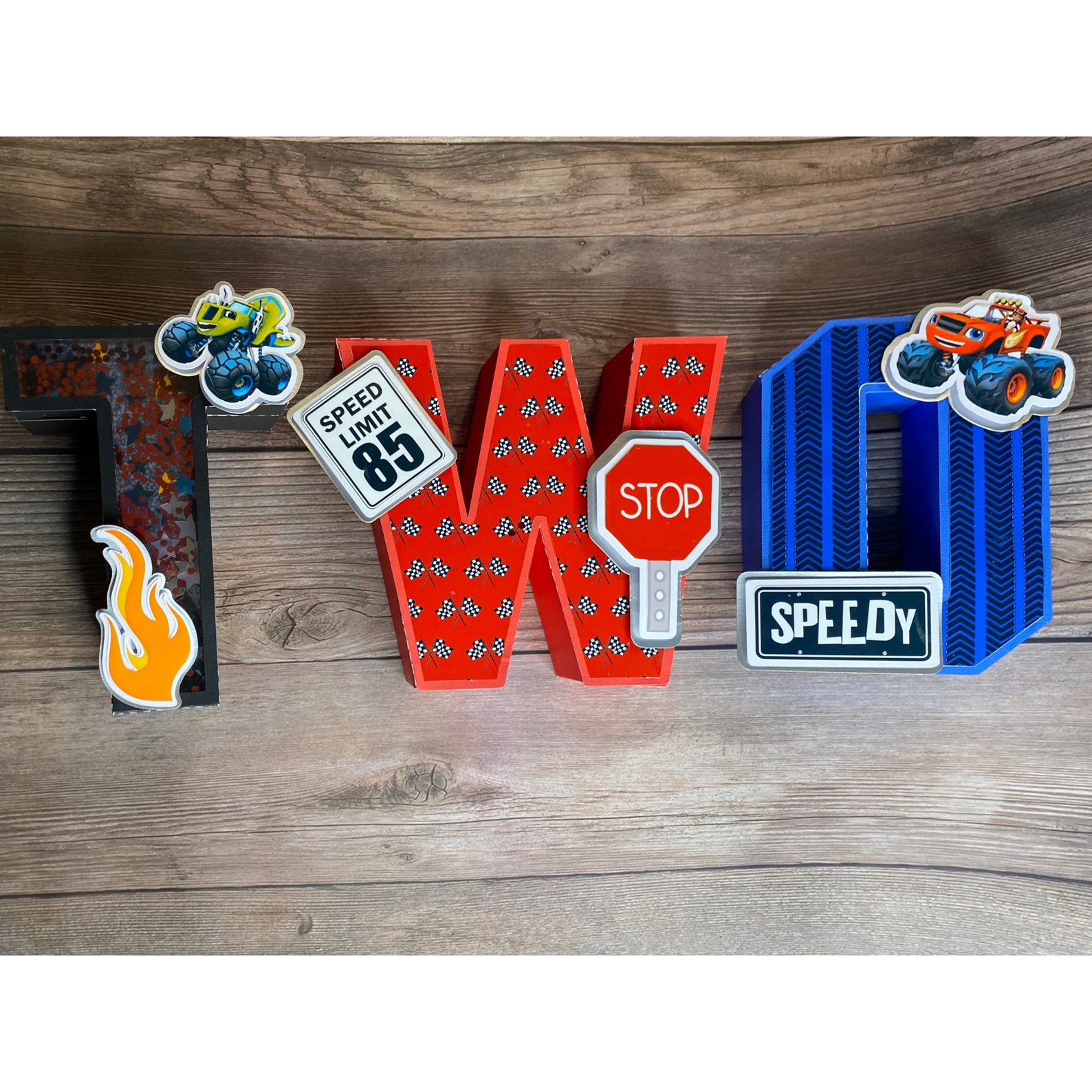 Blaze 3D Letters Custom 3D Letters Cars 3D Letters Kids | Etsy