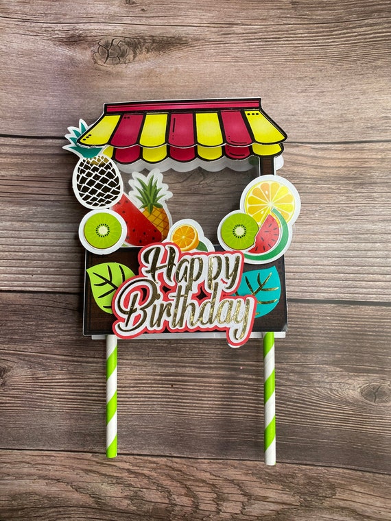 Custom Fruits Cake Topper Summer Cake Topper Lights & Shaker | Etsy
