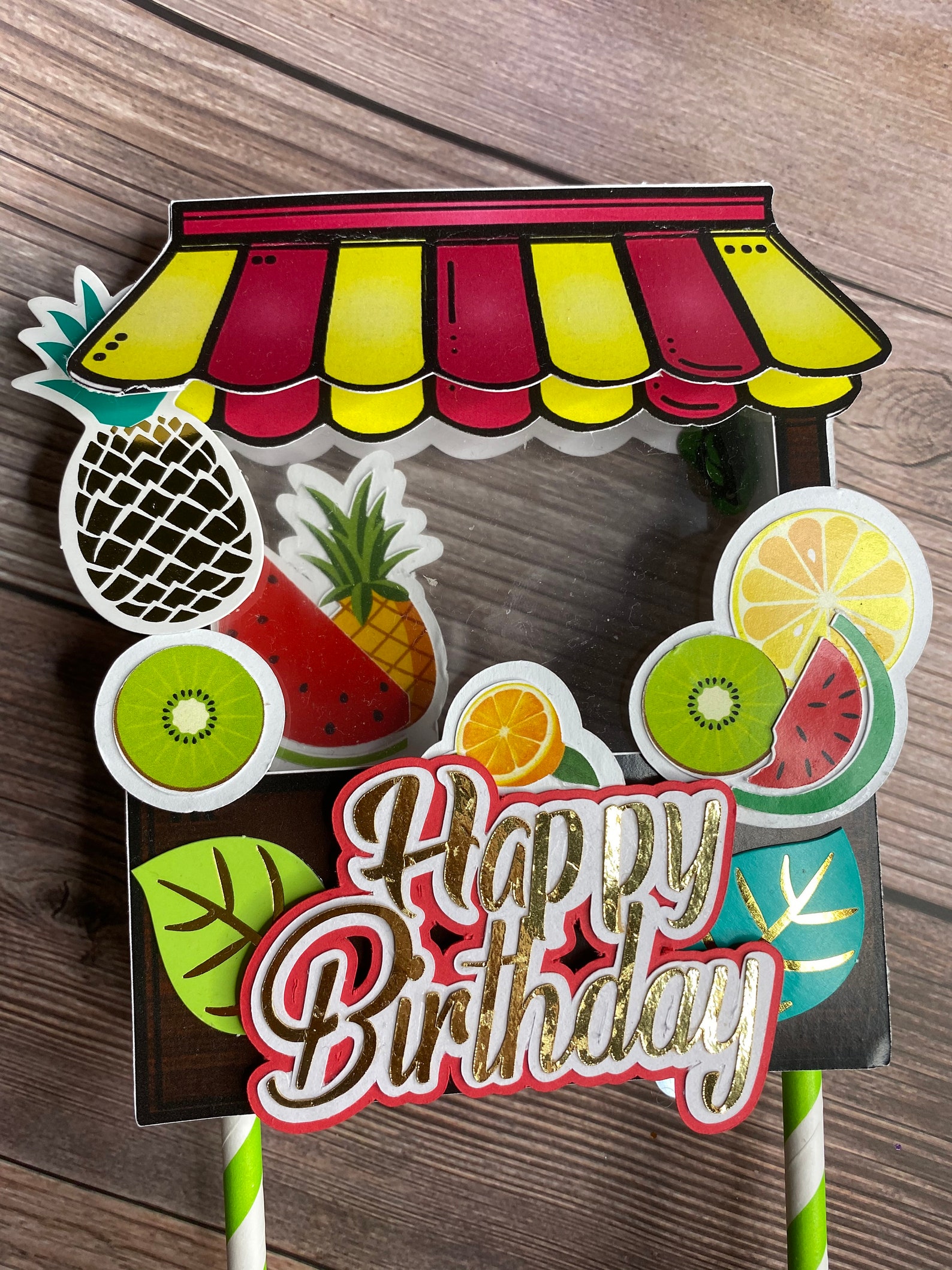 Custom Fruits Cake Topper Summer Cake Topper Lights & Shaker - Etsy