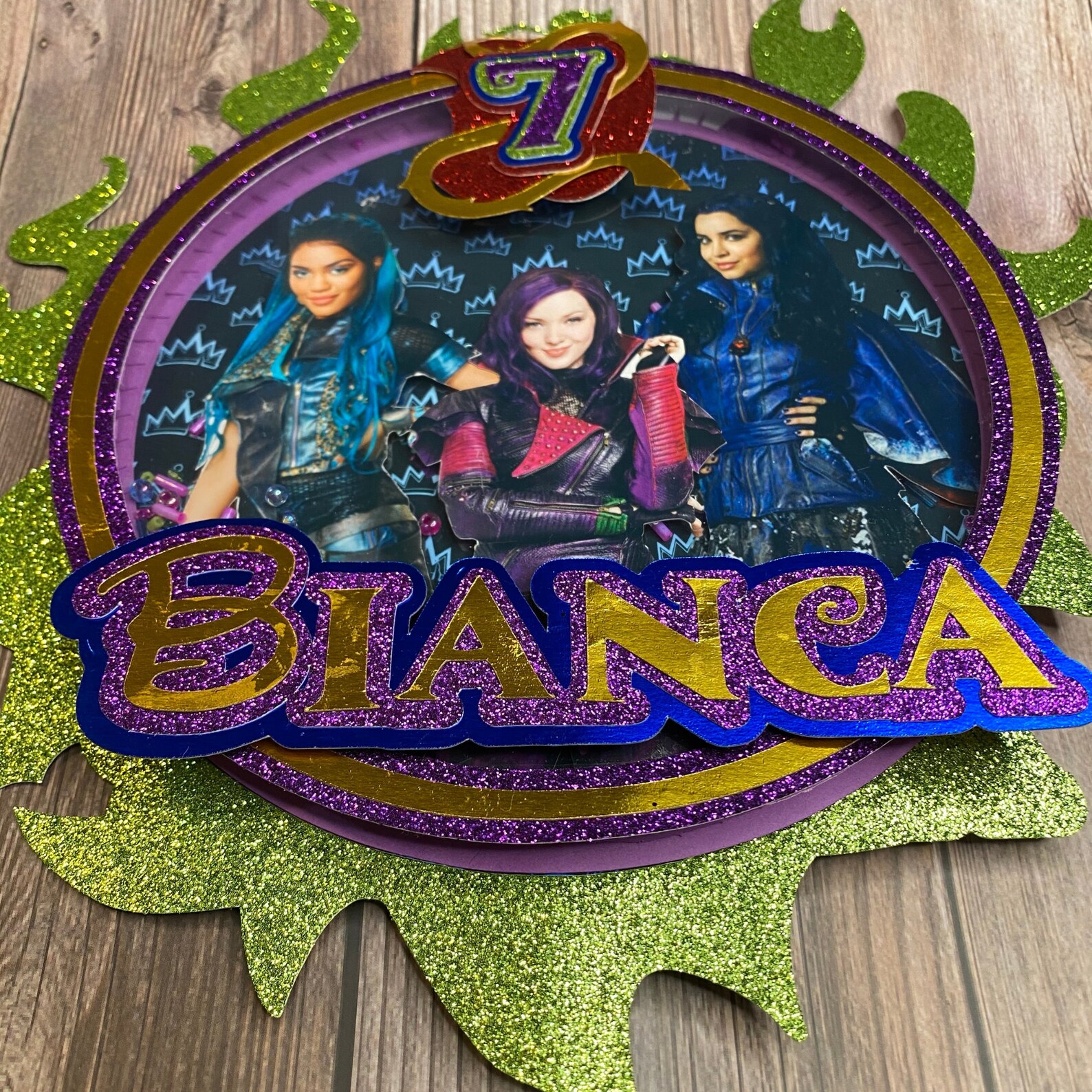 Descendants Cake Topper Shaker Cake Topper Descendants Party | Etsy