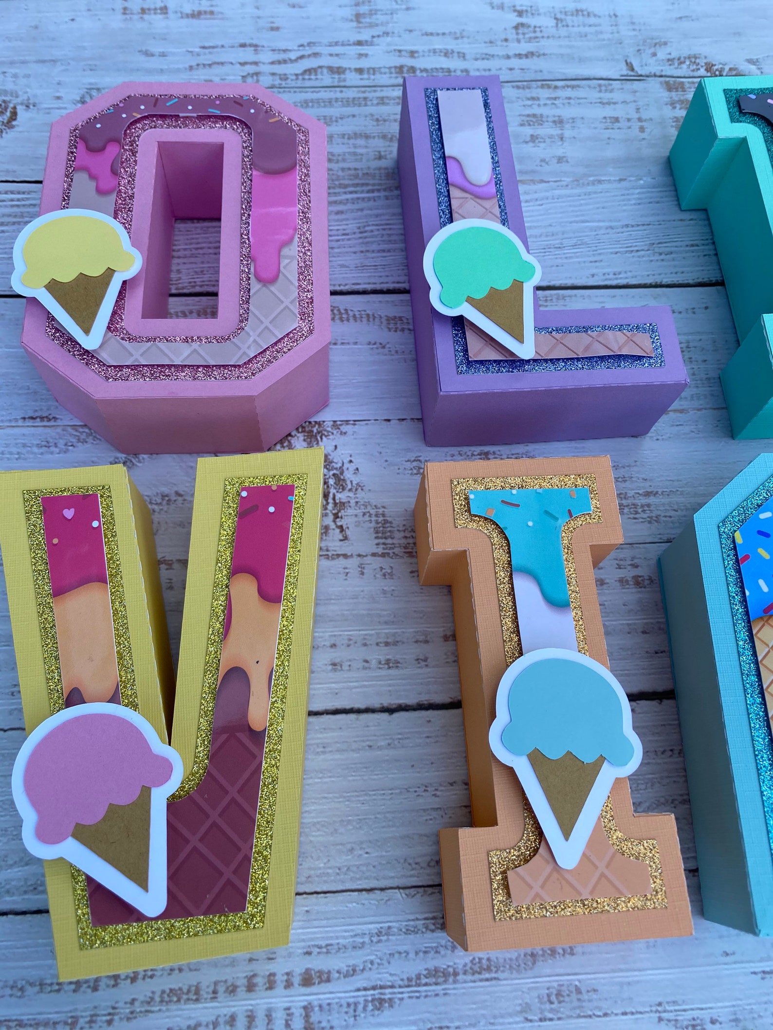 Ice Cream 3D Letters Custom 3D Letters Letters for Party - Etsy