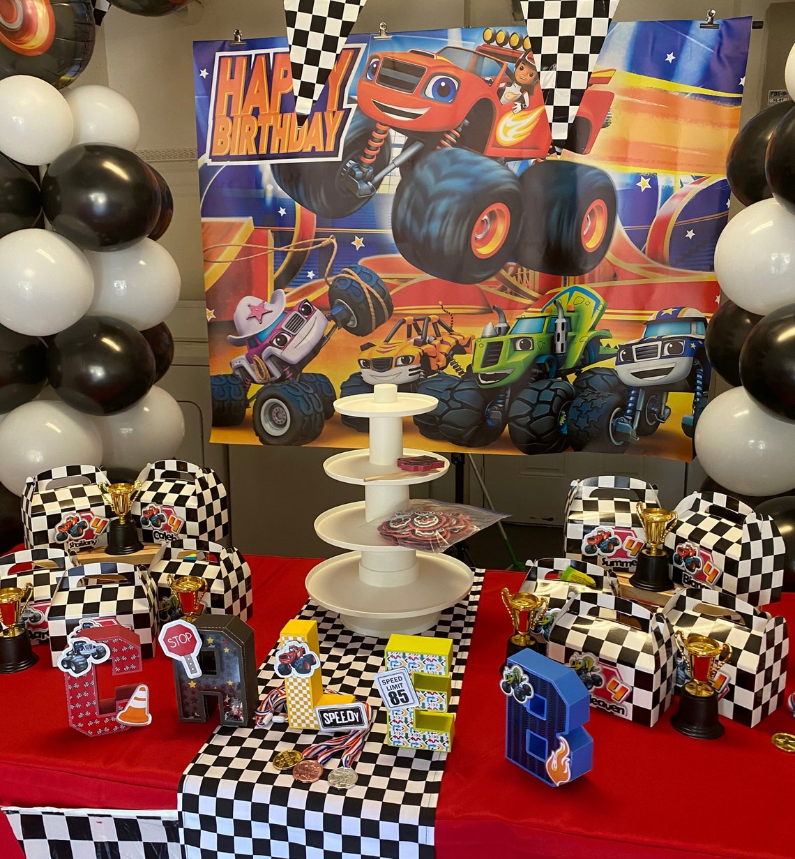 Blaze Monster Machines Favor Boxes, Race Car Birthday Party Decor - Etsy