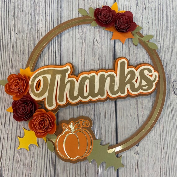 Merci gâteau Topper Happy Thanksgiving Cake Topper Tarte de - Etsy France