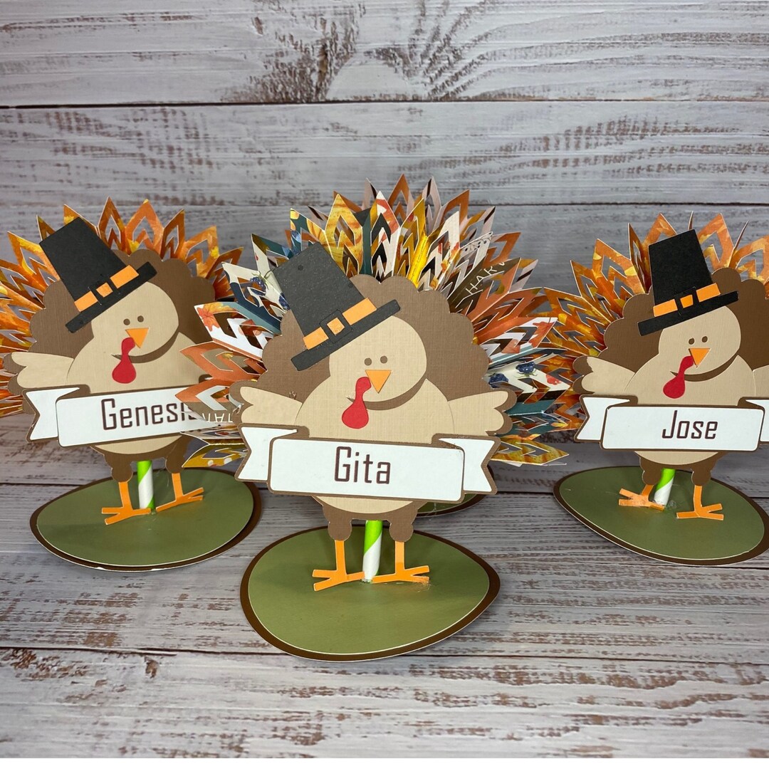 Personalized Turkey Place Card, Thanksgiving Decor, Handmade - Etsy