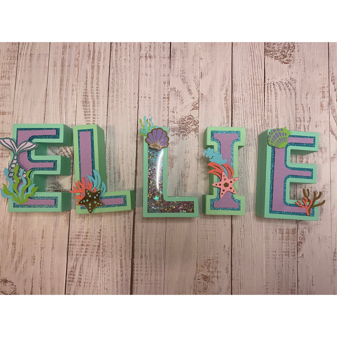Mermaid 3D Letters, Custom Under the Sea Party Decor - Etsy