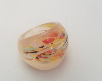 Vintage Glass Ring | Etsy