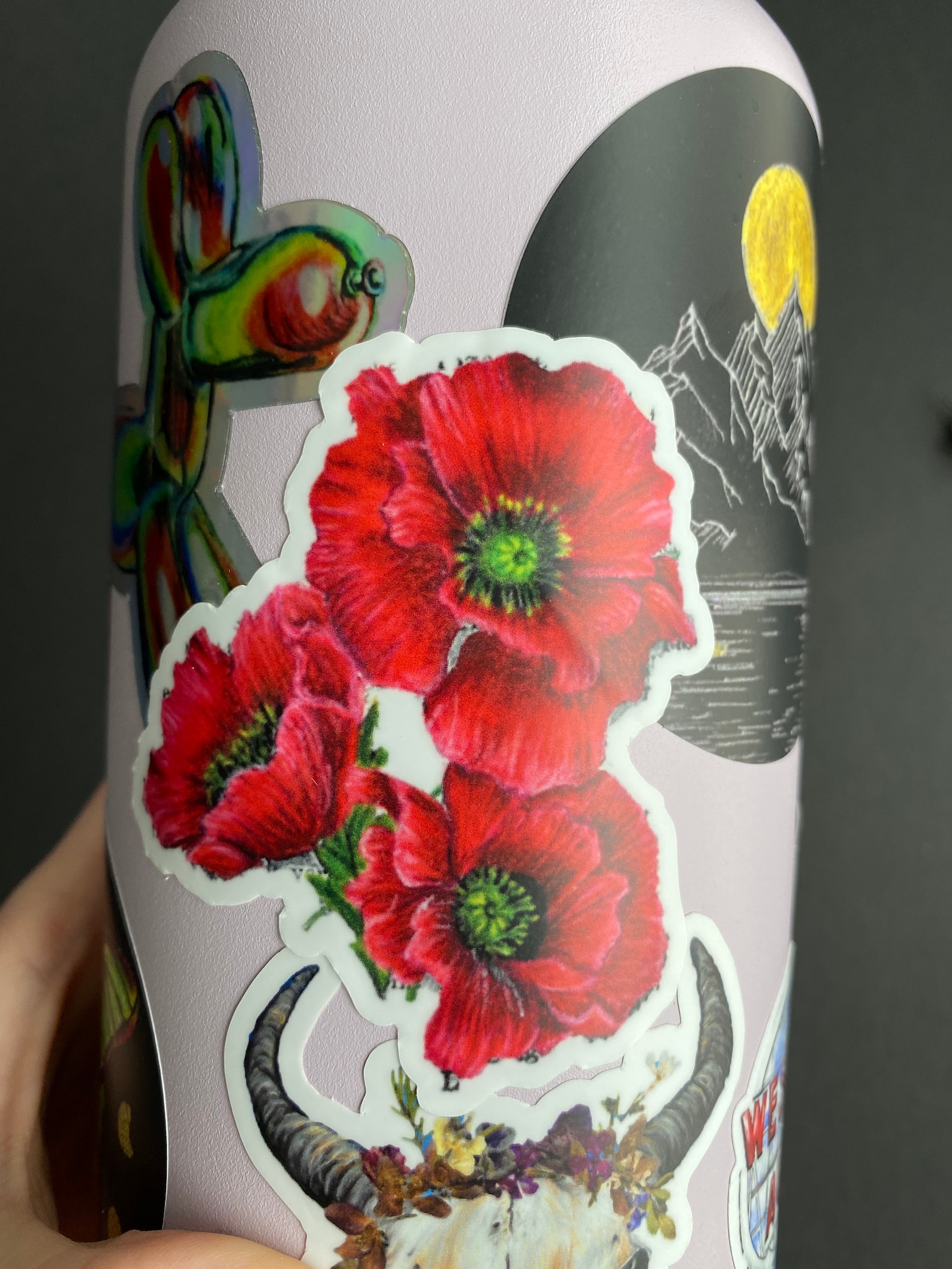 Red Poppy Vinyl Waterproof Sticker Laptop Skateboard - Etsy