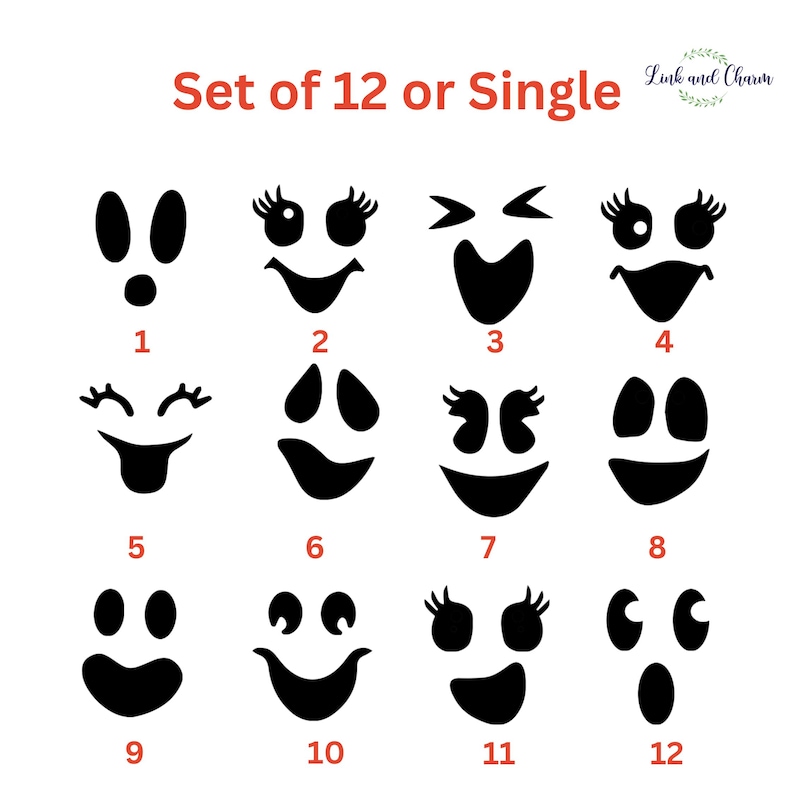 Set of 12 Ghost Face Vinyl Decal Stickers for Halloween Decorations - Etsy