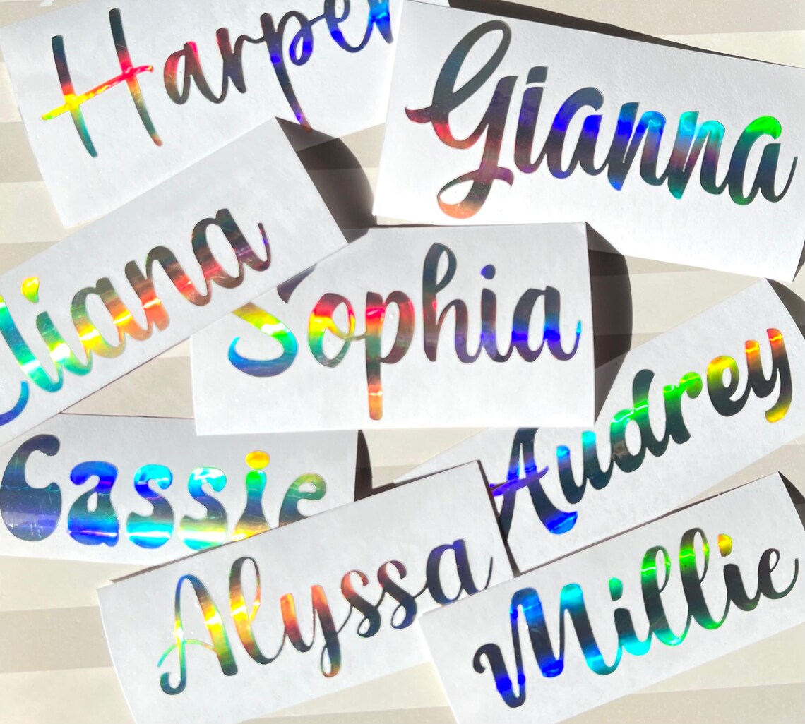 Holographic Name Decal: Custom Vinyl Sticker for Tumbler - Etsy