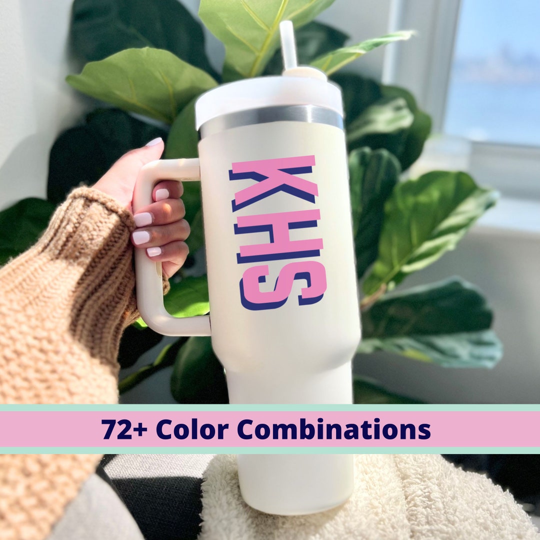 Stanley Cup Accessories, Monogram Decal, Monogram Sticker, Name Sticker ...