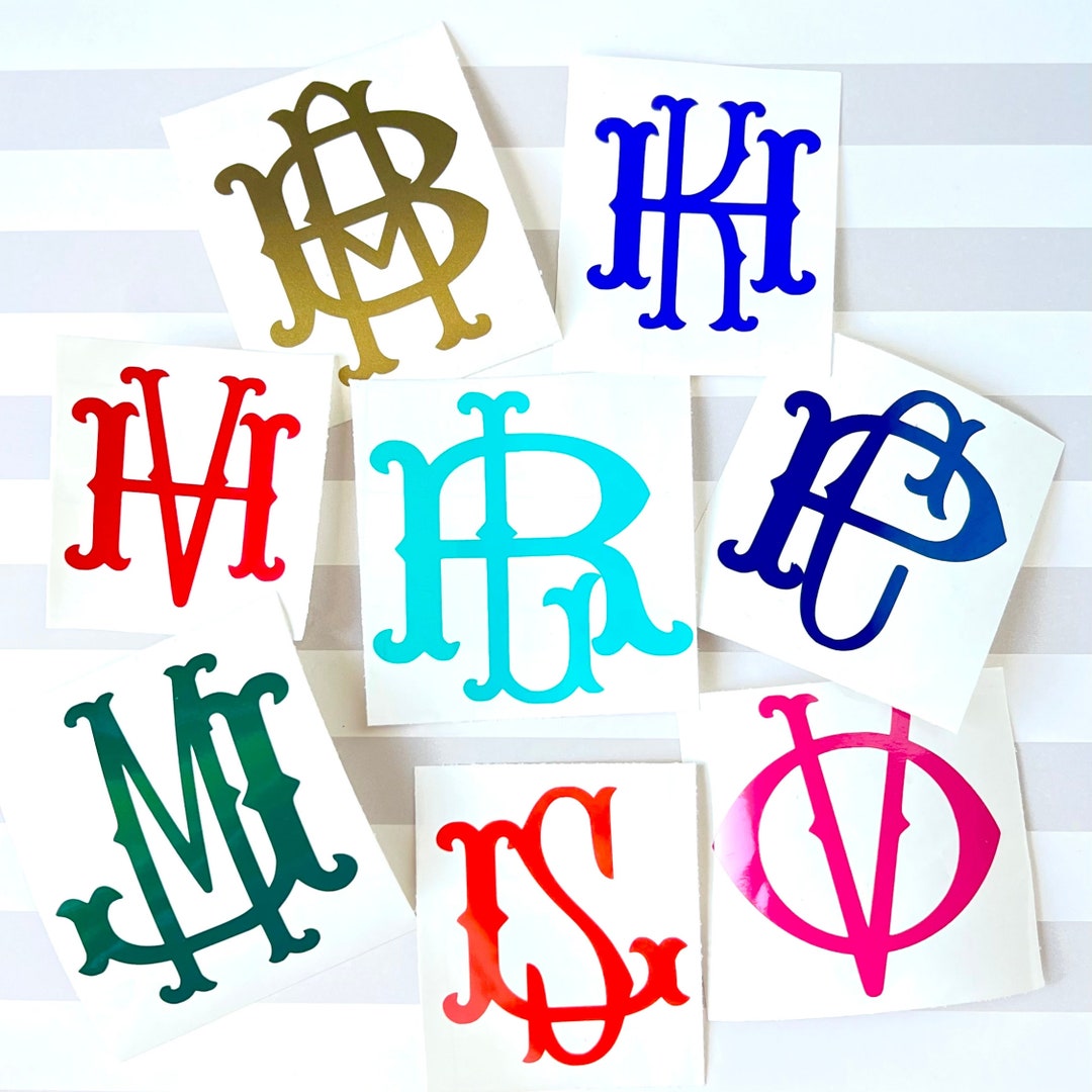 Vinyl Monogram Decal for Tumbler, Stanley,phone,laptop,car - Etsy