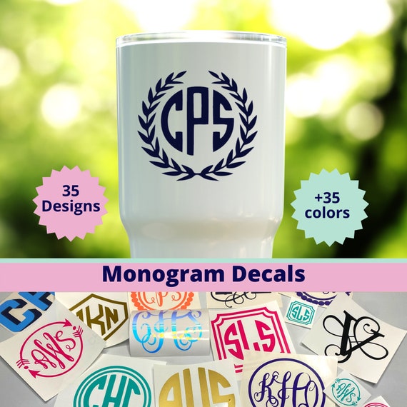 Vinyl Monogram Decal Sticker - Etsy