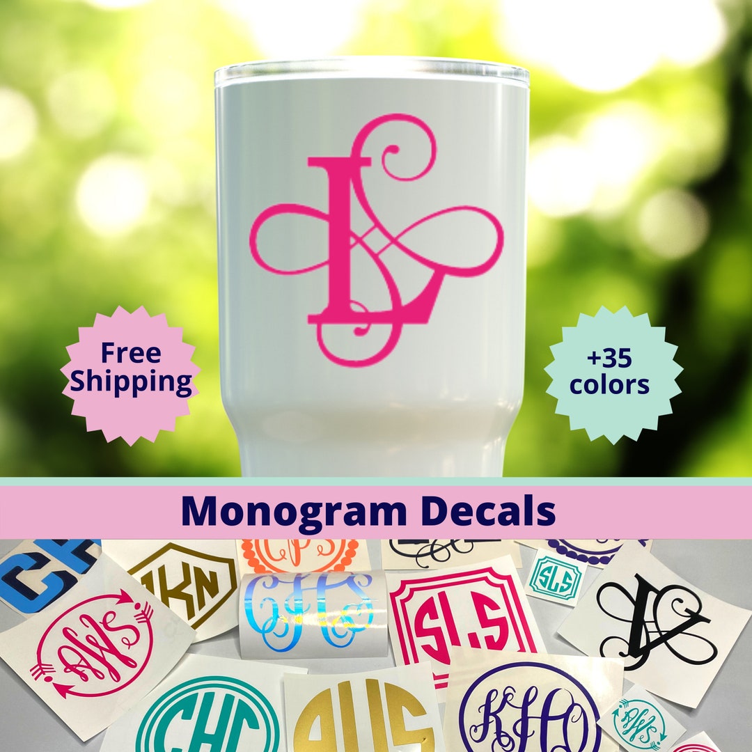 Vinyl Monogram Letter Decal for Tumbler, Phone,laptop,car - Etsy