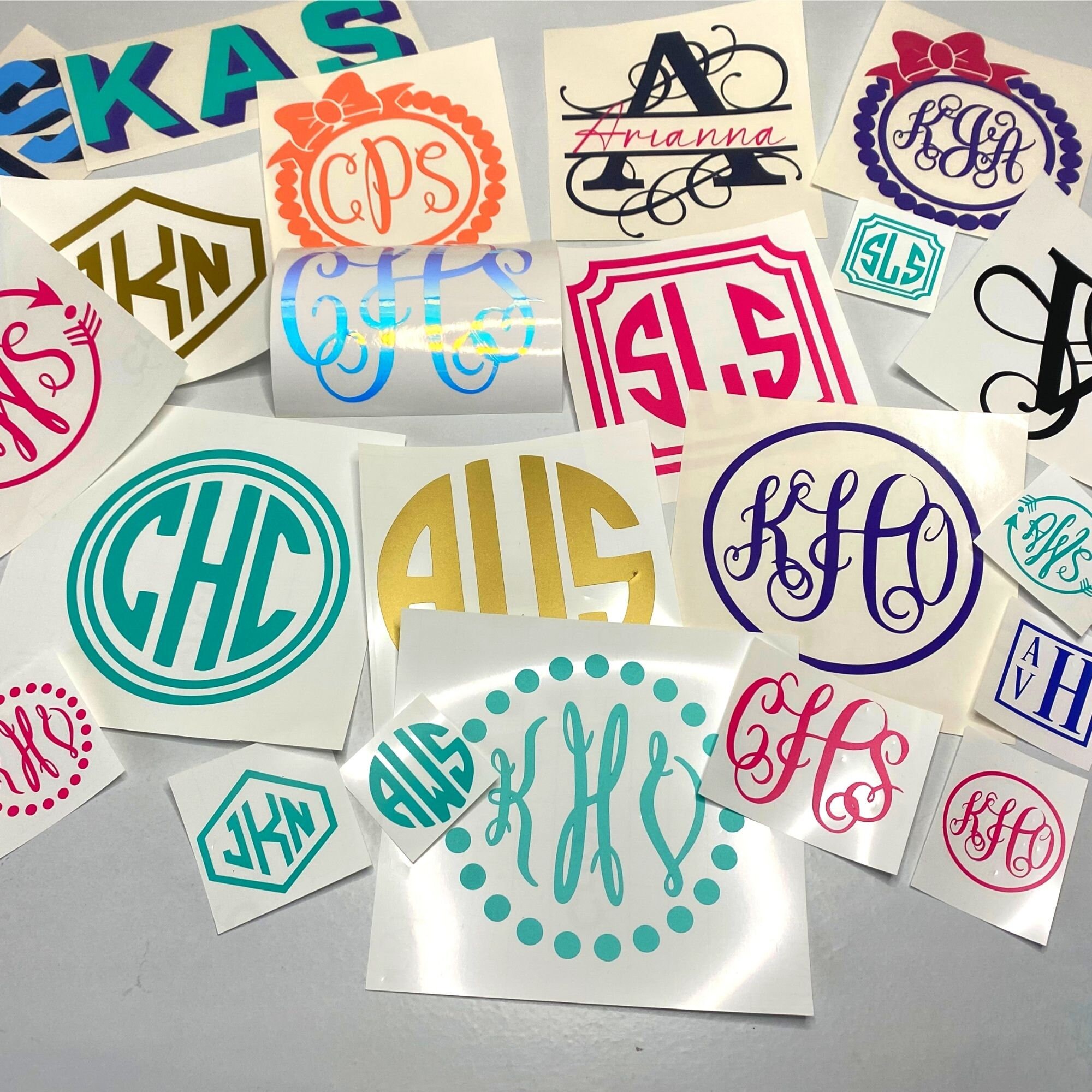 Double Layer Vinyl Monogram Decal Sticker for Tumbler - Etsy