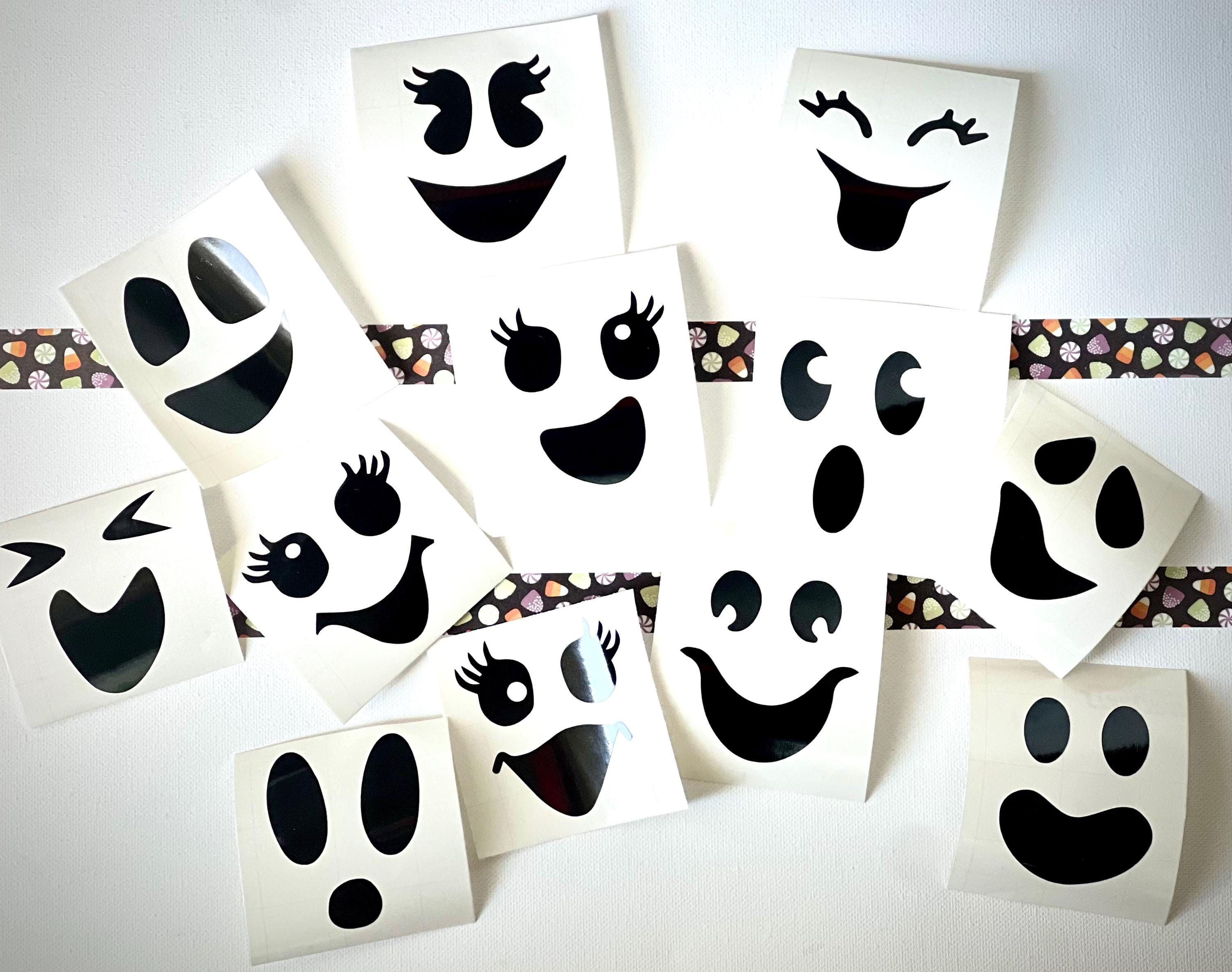 Set of 12 Ghost Face Vinyl Decal Stickers for Halloween Decorations - Etsy