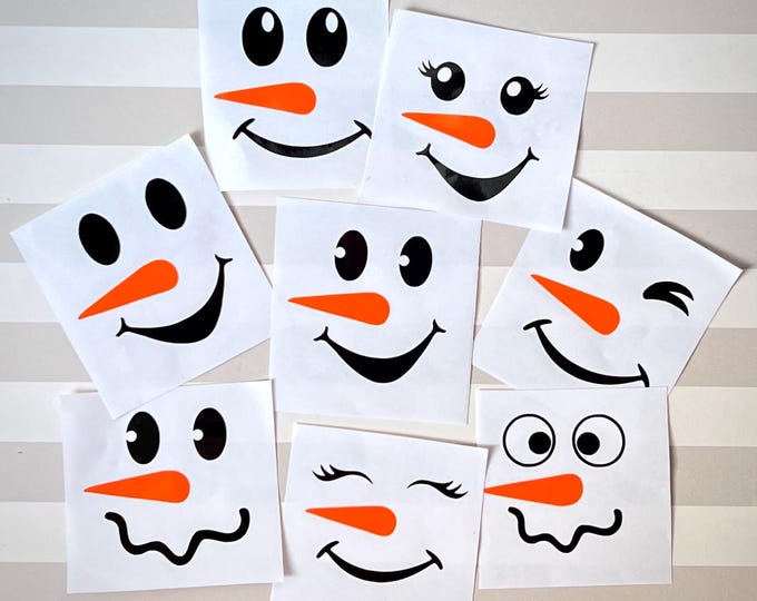 Snowman Face Decal - Etsy