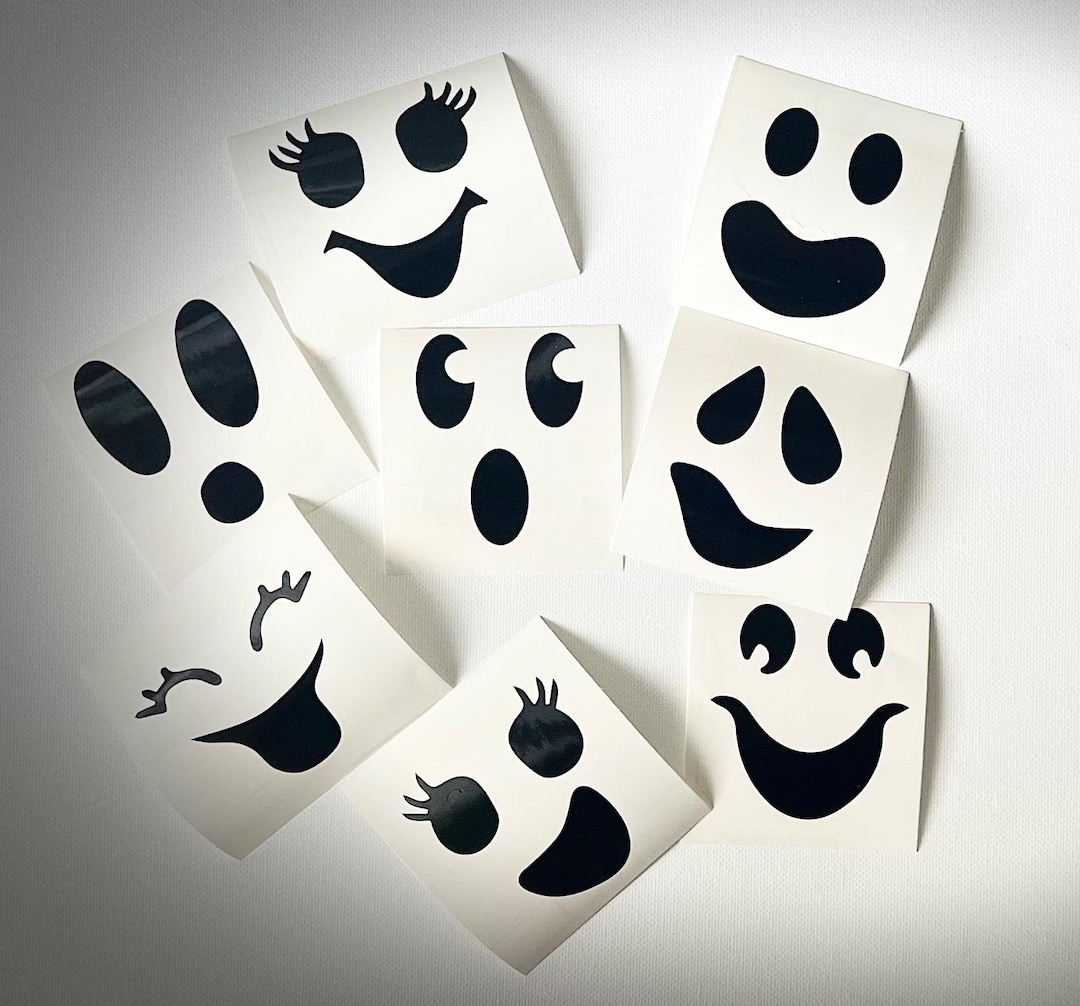 Set of 12 Ghost Face Vinyl Decal Stickers for Halloween Decorations - Etsy