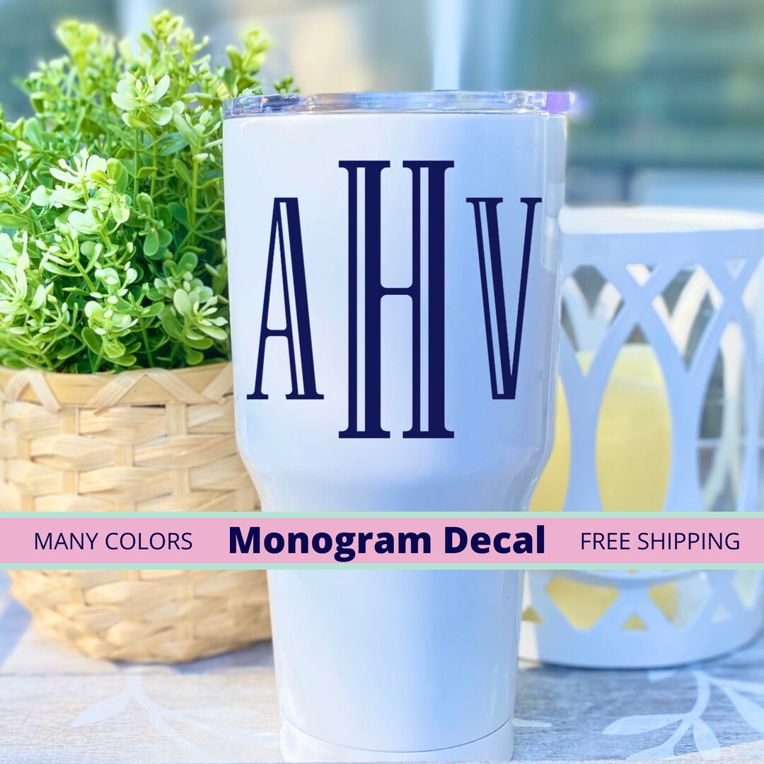 Custom Vinyl Monogram Decal for Tumbler, Phone,laptop,car - Etsy