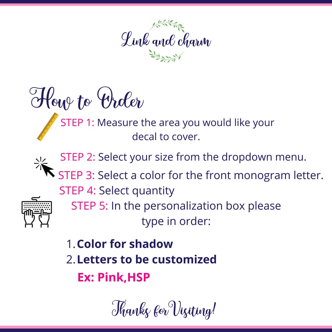 Double-layer Monogram Decal Shadow Block Monogram Monogram - Etsy