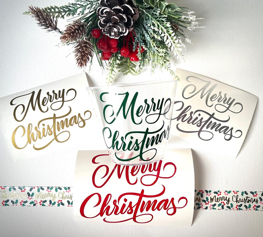 Merry Christmas Vinyl Decal: Holiday Ornament & Decor - Etsy