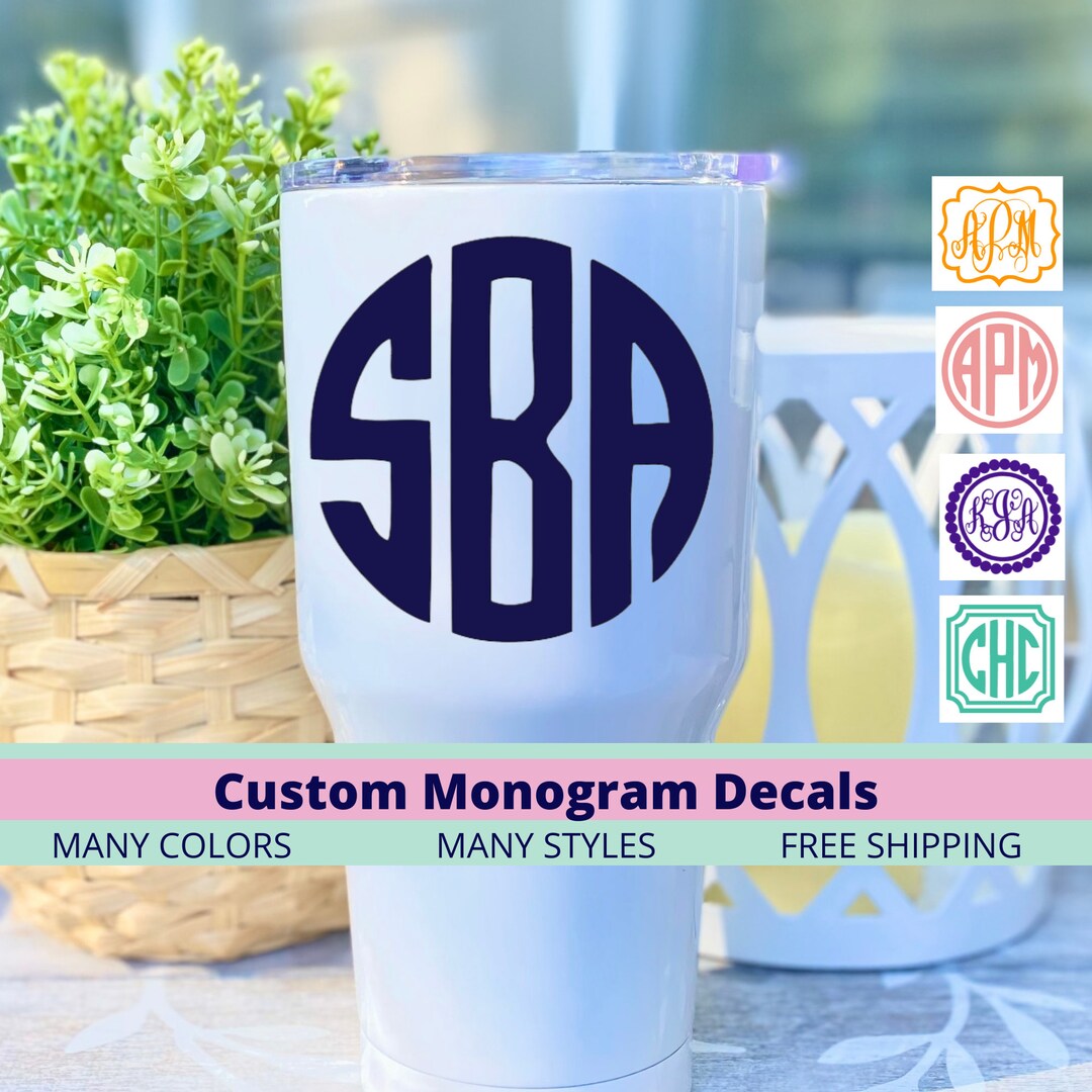 Vinyl Monogram Decal Sticker: Custom Car, Laptop, and Phone Decal - Etsy