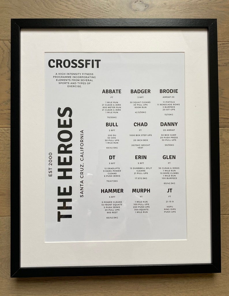 Crossfit Fitness Posters Gym Workouts A3 Black & White - Etsy