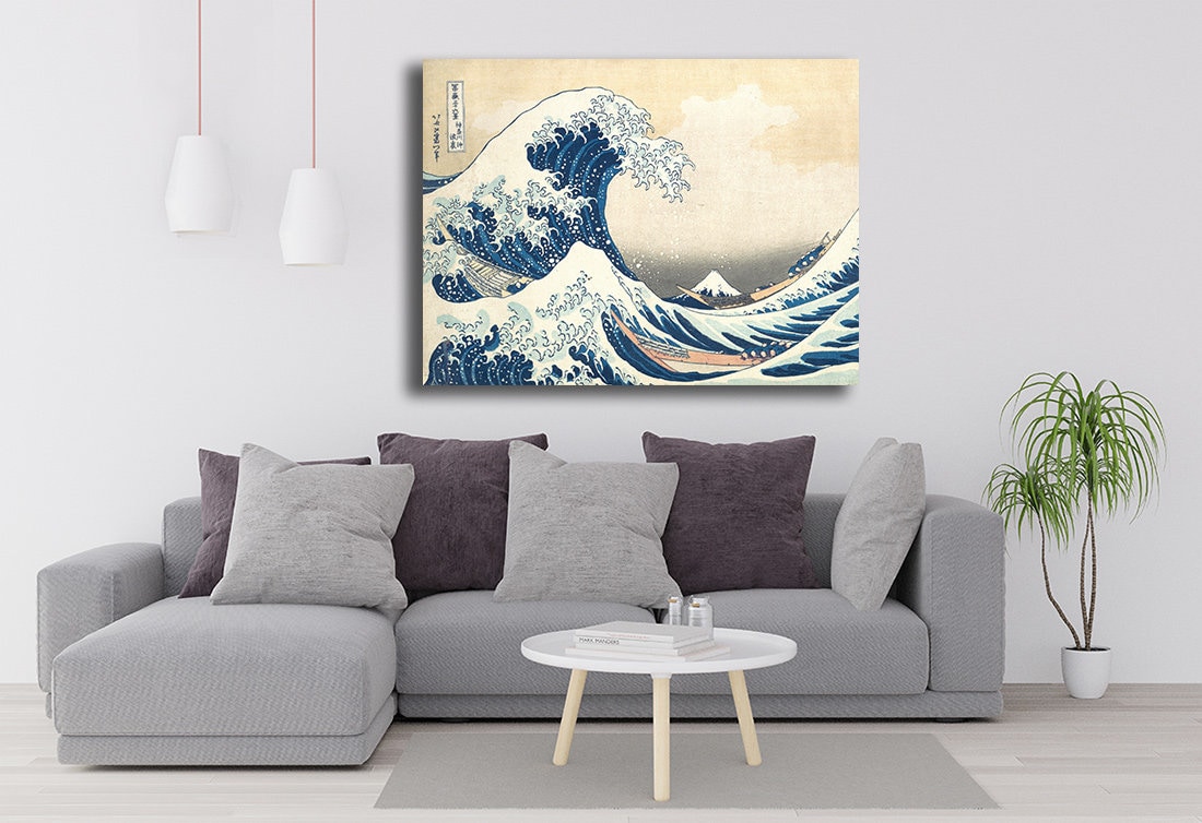 Tsunami Japanese Painting Print Hokusai Canvas the Great Wave off ...